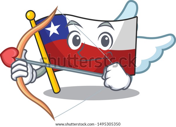 Cupid Chile Flag Isolated Cartoon Character Stock Vector (Royalty Free ...