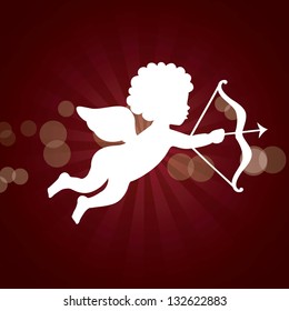 Cupid Isolated Over Red Background Vector Stock Vector (Royalty Free ...