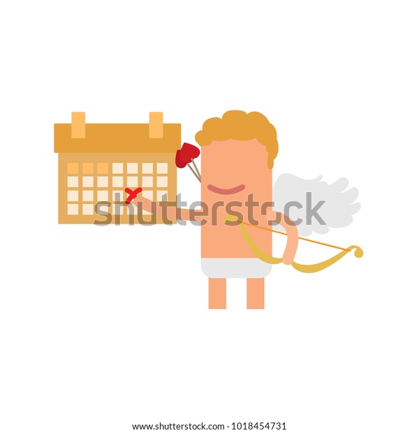 Cupid Showing Calendar Vector Illustration Design Stock Vector (Royalty ...