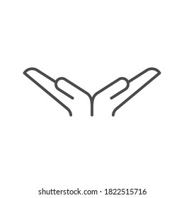Cupped Hands Line Outline Icon Stock Vector (Royalty Free) 1822515716 ...