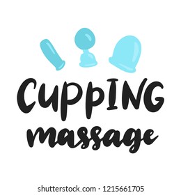 Cupping Massage Vector Illustration Lettering Stock Vector (Royalty ...