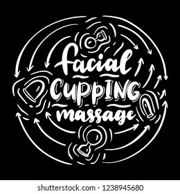 Cupping Massage Vector Illustration Lettering Stock Vector (Royalty ...