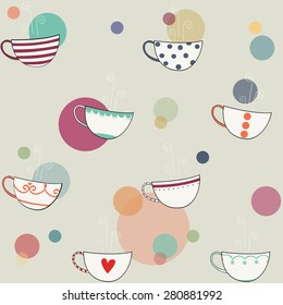 Cups Tea Colors Vector Pattern Stock Vector (Royalty Free) 280881992 ...