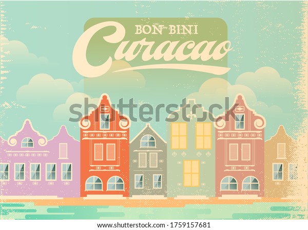 Curacao Vector Building Background Vintage Stock Vector (Royalty Free ...