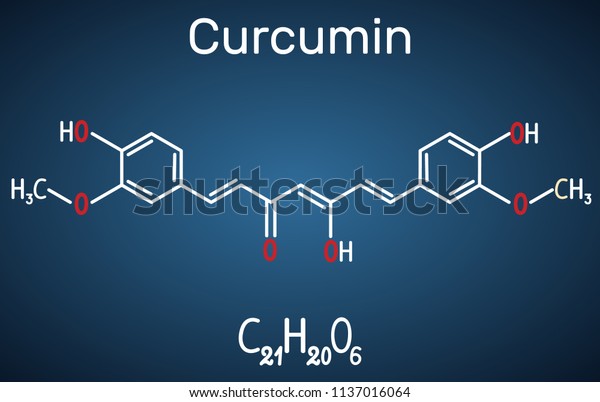 Curcumin Molecule Structural Chemical Formula On Stock Vector (Royalty ...