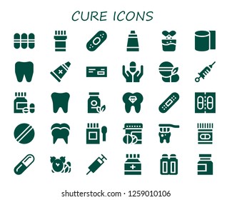 Cure Icon Set 30 Filled Cure Stock Vector (Royalty Free) 1259010106