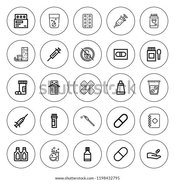 Cure Icon Set Collection 25 Outline Stock Vector (Royalty Free ...
