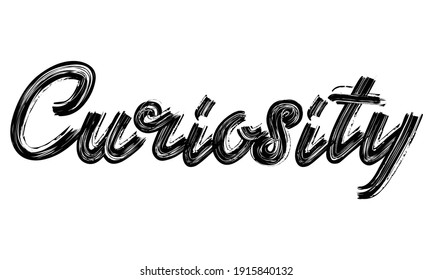 Curiosity Typography Black Text Hand Written Stock Vector (Royalty Free ...