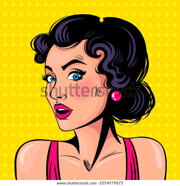 Curious Girl Emotion Comics Vector Cartoon Stock Vector (Royalty Free ...