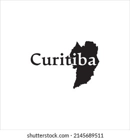 Curitiba Map Black Lettering Design On Stock Vector (Royalty Free ...