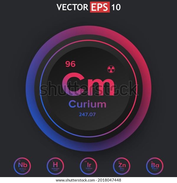 Curium Chemical Element Periodic Table Color Stock Vector (Royalty Free ...