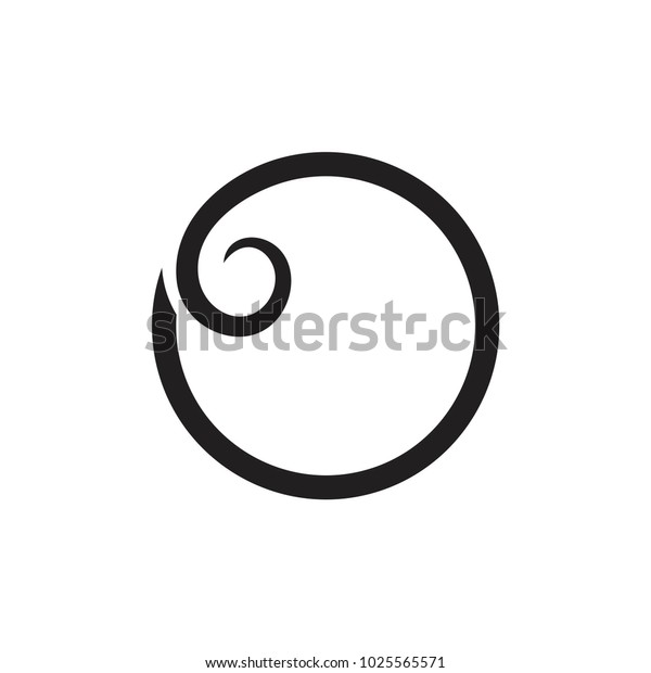 Curl Circle Symbol Frame Logo Vector: vector de stock (libre de ...