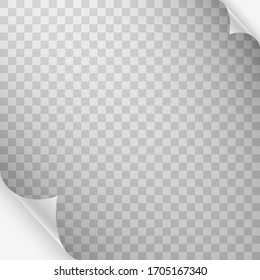 Curled Corner Shadow On Transparent Background Stock Vector (Royalty ...