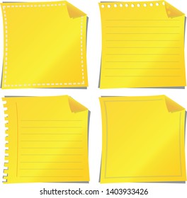 Curled Note Paper Set Edges: vetor stock (livre de direitos) 1403933426 ...