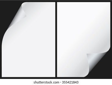 Curled White Paper Stock Vector (Royalty Free) 355421843 | Shutterstock