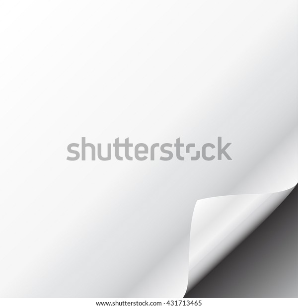 Curled White Paper Corner Mockup Template Stock Vector (Royalty Free ...