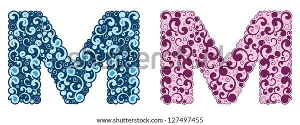Curling Alphabet Letter M Vector Illustration Stock Vector (Royalty ...