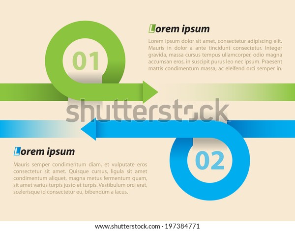 Curling Arrows Infographic Template 2 Options 스톡 벡터(로열티 프리) 197384771