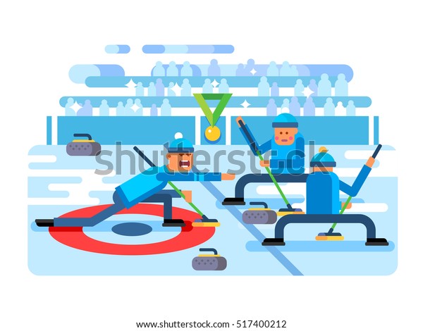 Curling Winter Game Stock Vector (Royalty Free) 517400212 | Shutterstock