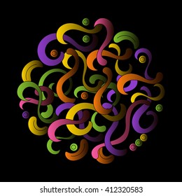 Curls Circle Vector Illustration Sketchy Vector Stock Vector (Royalty ...