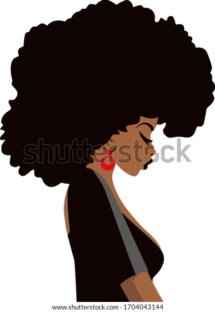 Curly Afro Hair Portrait African Women Stock Vector Royalty Free