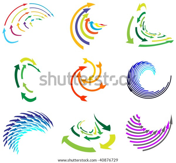 Curly Arrow Business Icon Set Stock Vector (Royalty Free) 40876729