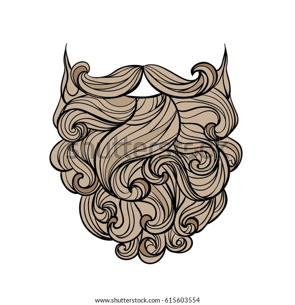 Curly Beard Mustache Hipster Beards Fashion Stock Vector (Royalty Free ...