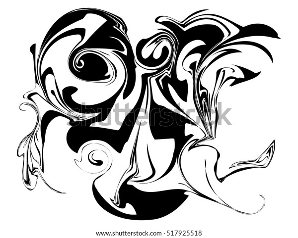 Curly Black Pattern On White Background Stock Vector (Royalty Free ...