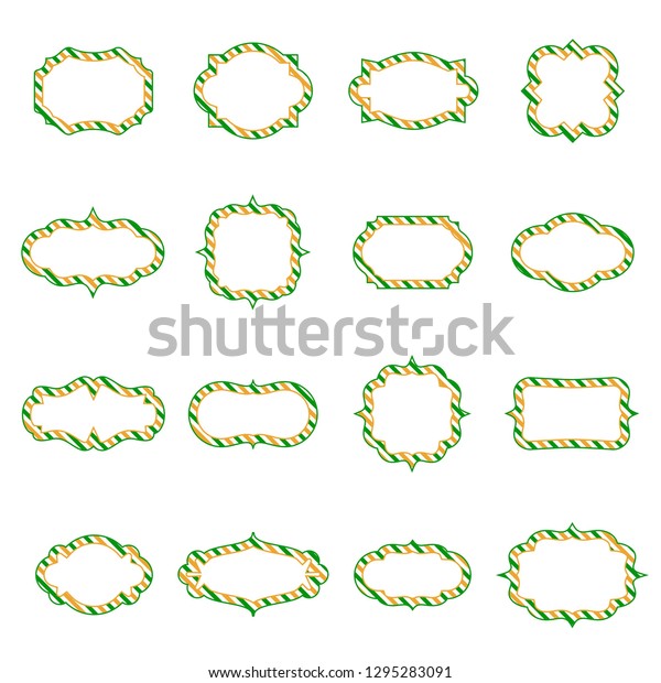 Curly Bracket Frame Set Barbershop Style Stock Vector (Royalty Free ...