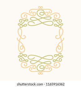 Curly Calligraphy Frame Stock Vector (Royalty Free) 1165916362 ...