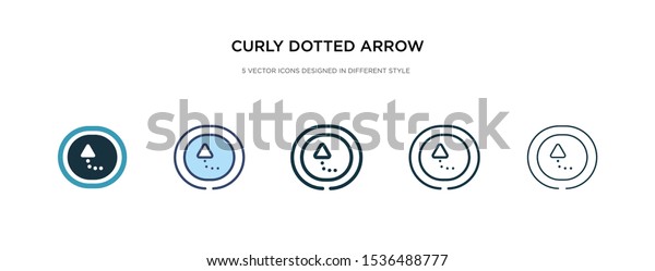 Curly Dotted Arrow Icon Different Style Stock Vector (Royalty Free ...