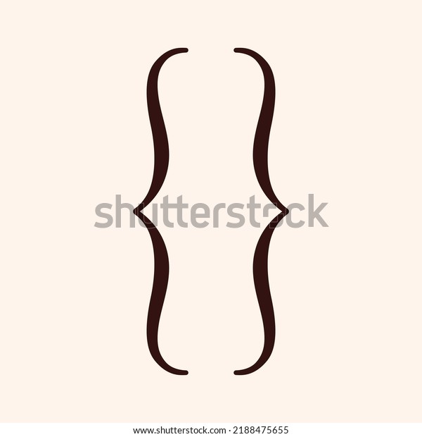 Curly Double Braces Symmetric Brackets Pair Stock Vector (Royalty Free ...