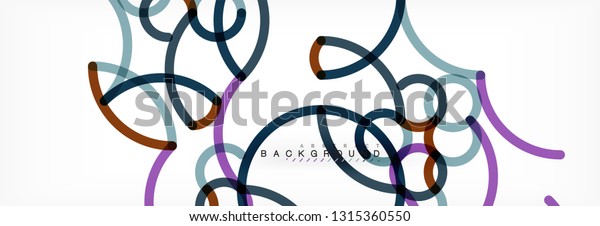Curly Lines Abstract Background Color Overlapping Stock Vector (Royalty ...