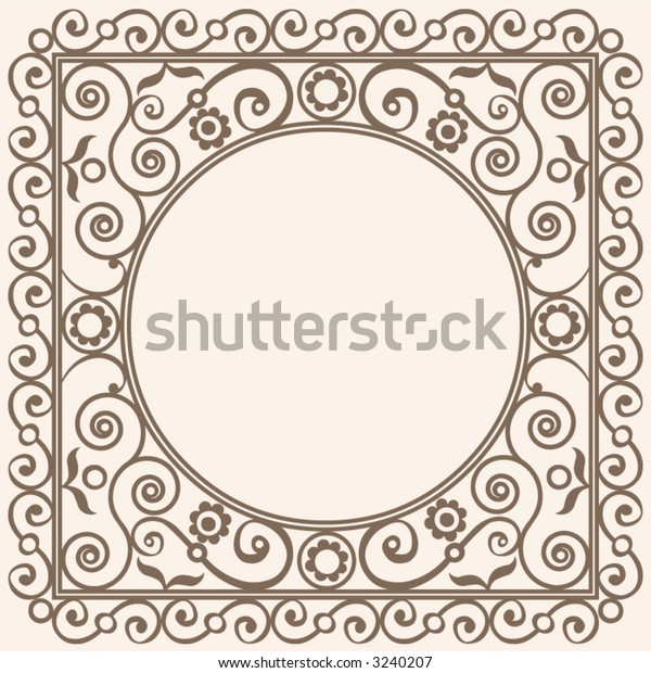 Curly Ornate Frame Stock Vector (Royalty Free) 3240207