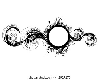 Curly Pattern Black Color On White Stock Vector (Royalty Free ...