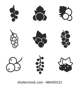 Vektor Stok Currant Vector Icons Simple Illustration Set (Tanpa Royalti ...
