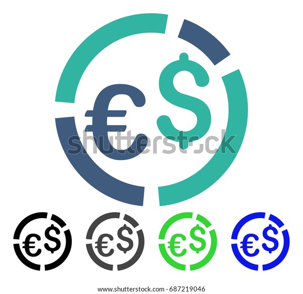 Currency Diagram Flat Vector Pictogram Colored Stock Vector (Royalty ...
