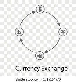 Currency Exchange Concept On Transparency Background Stock Vector ...
