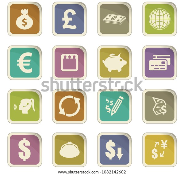 Currency Exchange Vector Colored Paper Stickers Stock Vector (Royalty ...