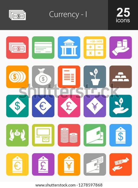 Currency Filled Round Icons Stock Vector (Royalty Free) 1278597868 ...