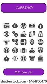 Currency Icon Set 25 Filled Currency Stock Vector (Royalty Free ...