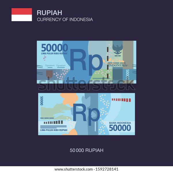 Currency Indonesia Flat Vector Illustration Indonesian Stock Vector ...