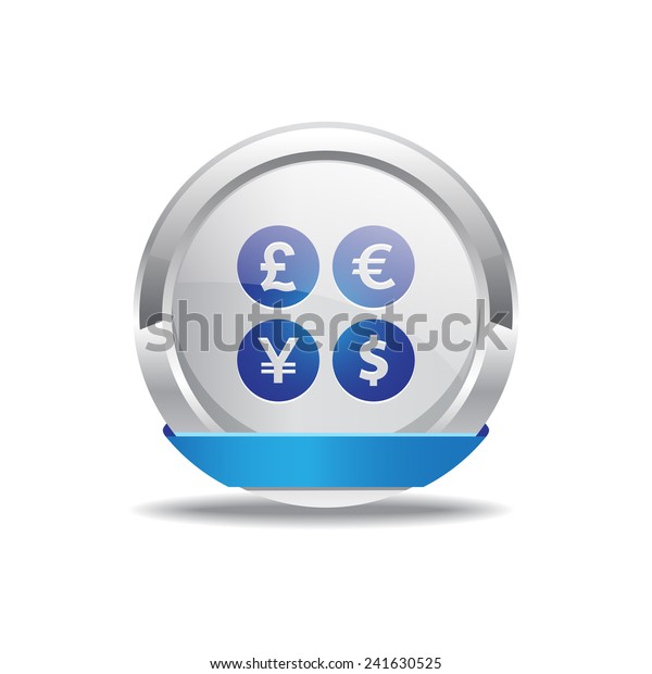 Currency Sign Blue Vector Icon Button Stock Vector (Royalty Free ...