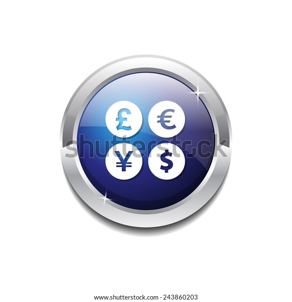 Currency Sign Blue Vector Icon Button Stock Vector (Royalty Free ...
