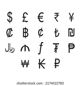 Currency Sign Set Simple Icon On Stock Vector (Royalty Free) 2174522783 ...