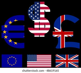 Currency Signs Flags Vector Illustration Stock Vector (Royalty Free ...