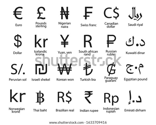 Currency Symbol Icon Set Vector Illustration Stock Vector (Royalty Free ...