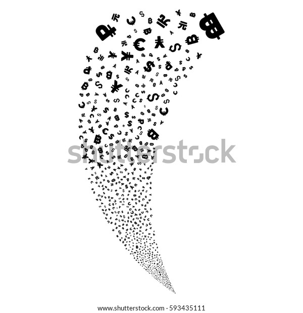 Currency Symbols Random Fireworks Stream Vector Stock Vector (Royalty ...