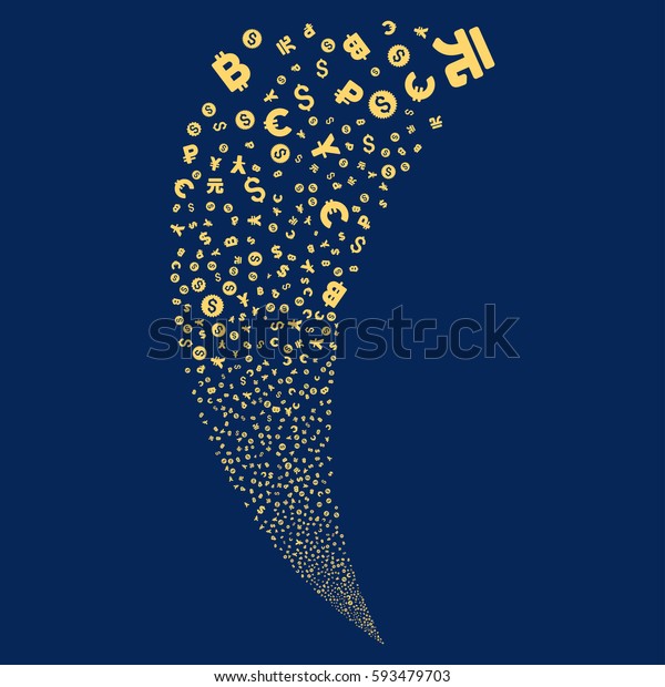 Currency Symbols Random Fireworks Stream Vector Stock Vector (Royalty ...