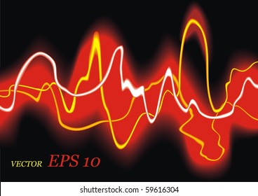Current Electric Red Waves Vector Background Stock Vector (Royalty Free ...